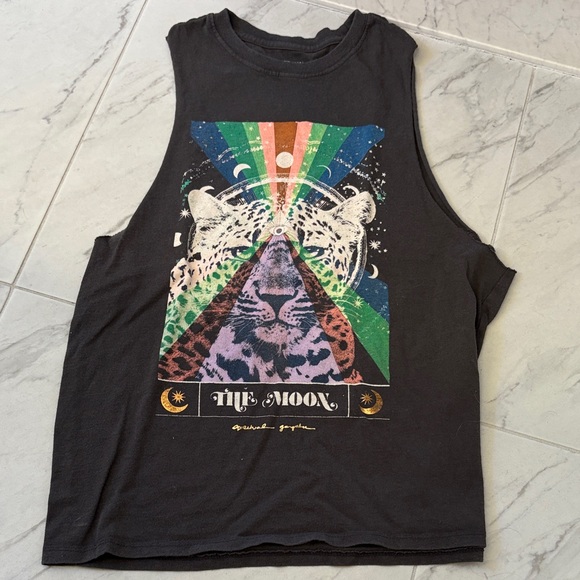 Spiritual Gangster | Tops | Spiritual Gangster Black Tank With Leopard ...